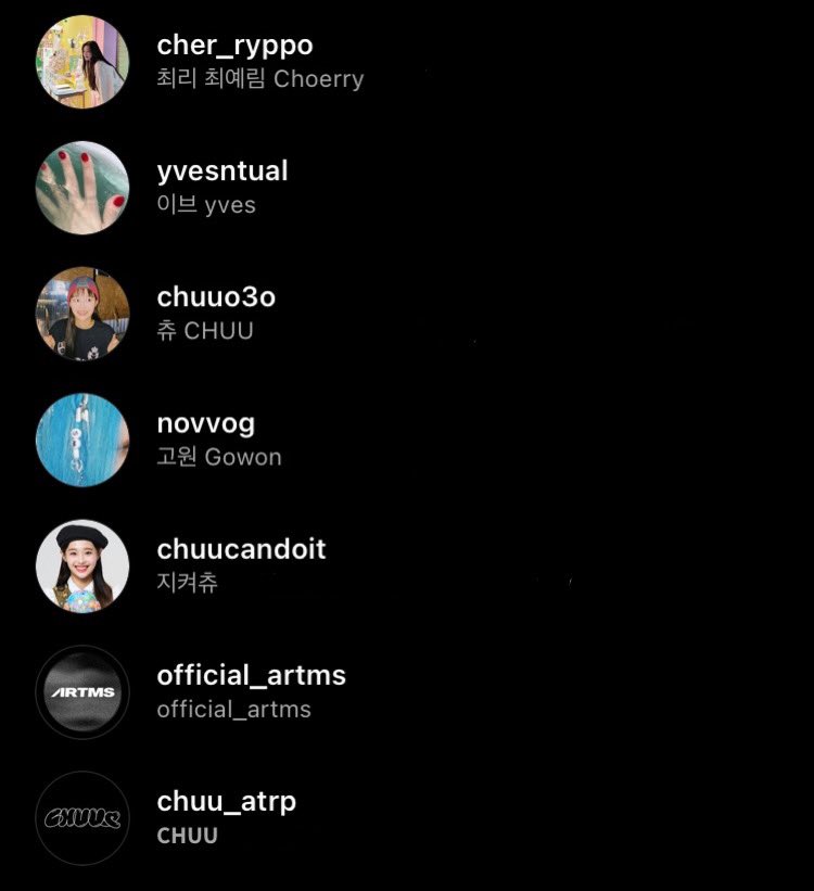 cherry m ボイコット on Twitter: "LOONA members official Instagram accounts: (hyeju doesn't have an ...