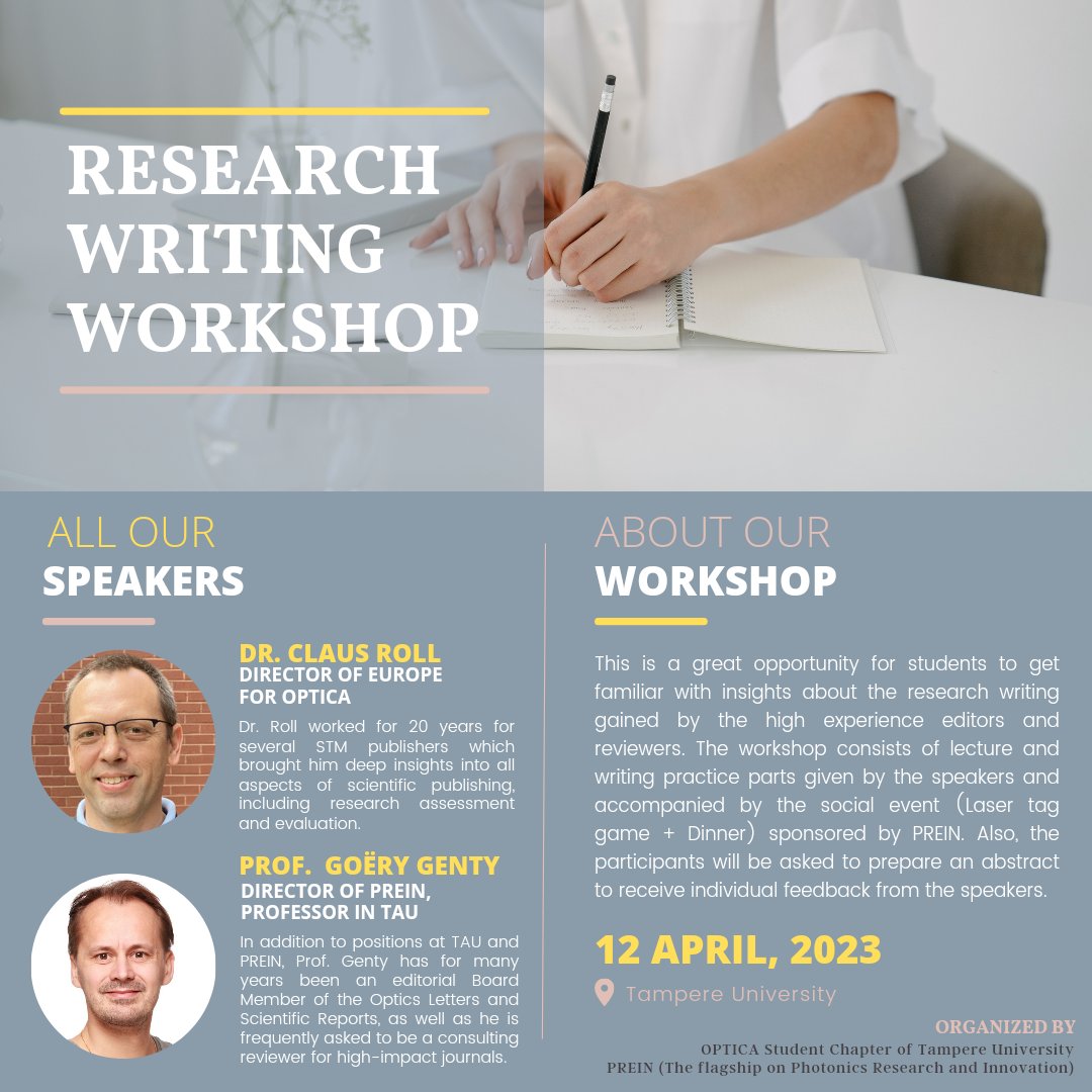 TAU Photonics on Twitter: "Research writing workshop organized by the ...