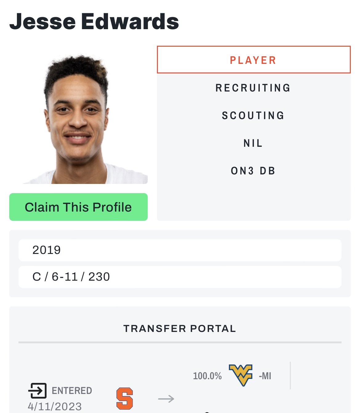The Voice of Morgantown on Twitter: "West Virginia’s top target, Jesse Edwards, now 100% ...