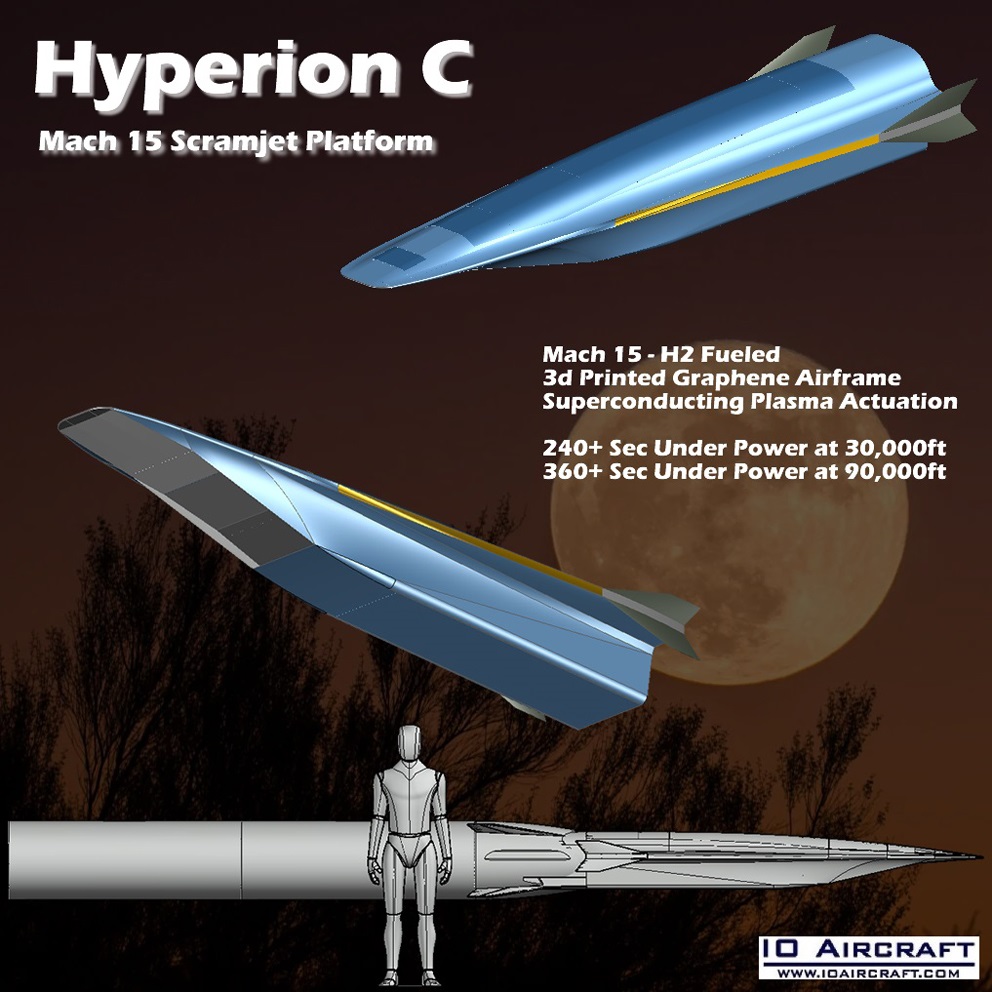 IO Aircraft Incorporated on Twitter: "Hyperion C, Mach 15, H2 Fueled Scramjet. Superconducting ...
