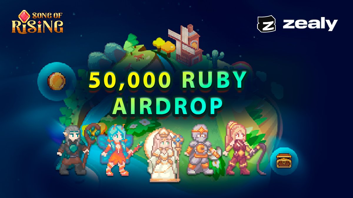 Song of Rising on Twitter: "📢@songofrising : Crew³ (Zealy) 50,000 RUBY Airdrop Campaign Live ...