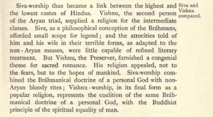 William WIlson Hunter describing Hinduism in 1886 in his work "Indian ...