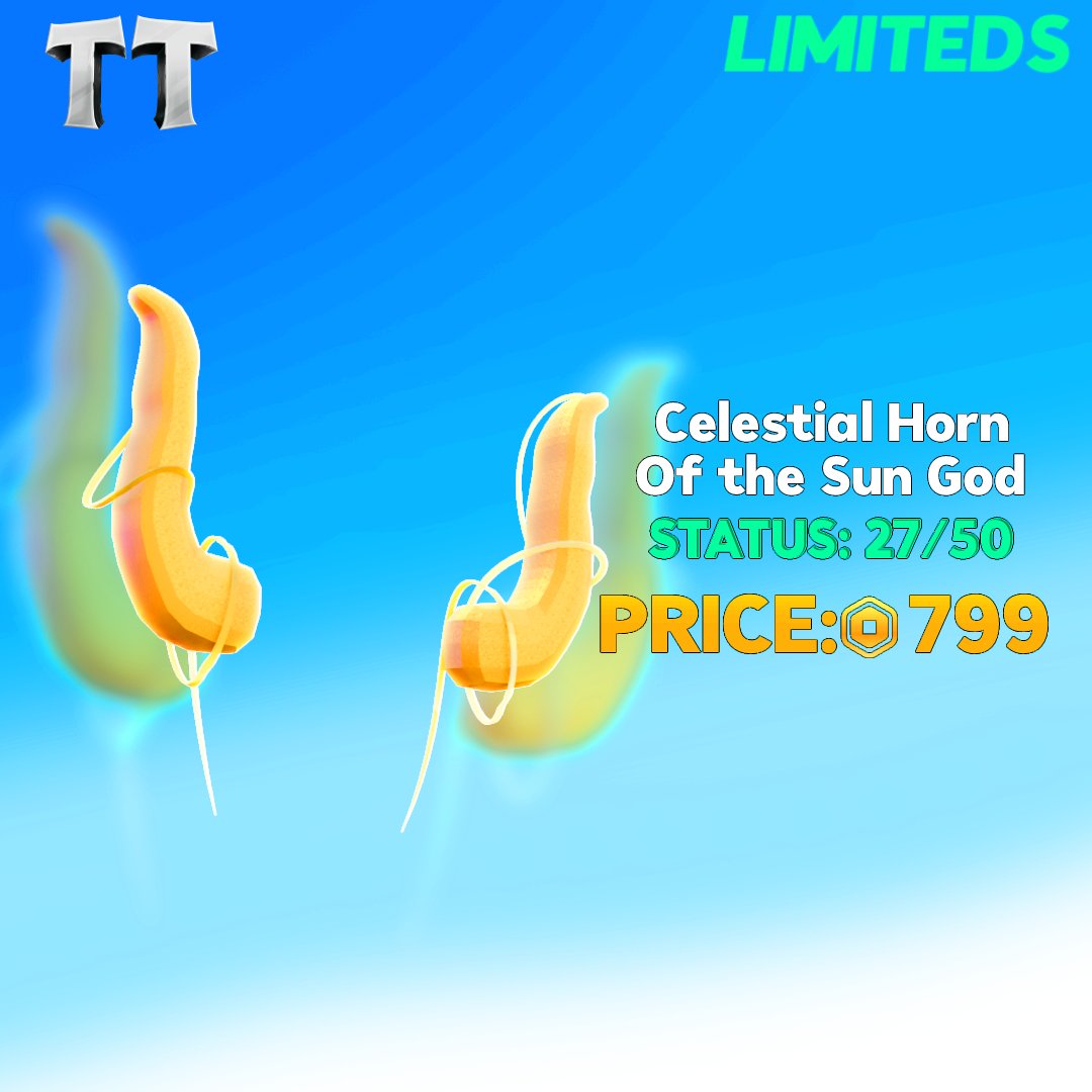 Tilted Tree Studios on Twitter: "🌞☀️ The Celestial Horn Of The Sun God is 🔥 799 Robux and only ...