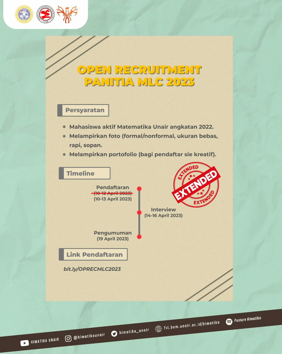 HIMATIKA UNAIR on Twitter: "*[EXTENDED‼️ OPEN RECRUITMENT MATH AND LOGIC COMPETITION - MLC ...
