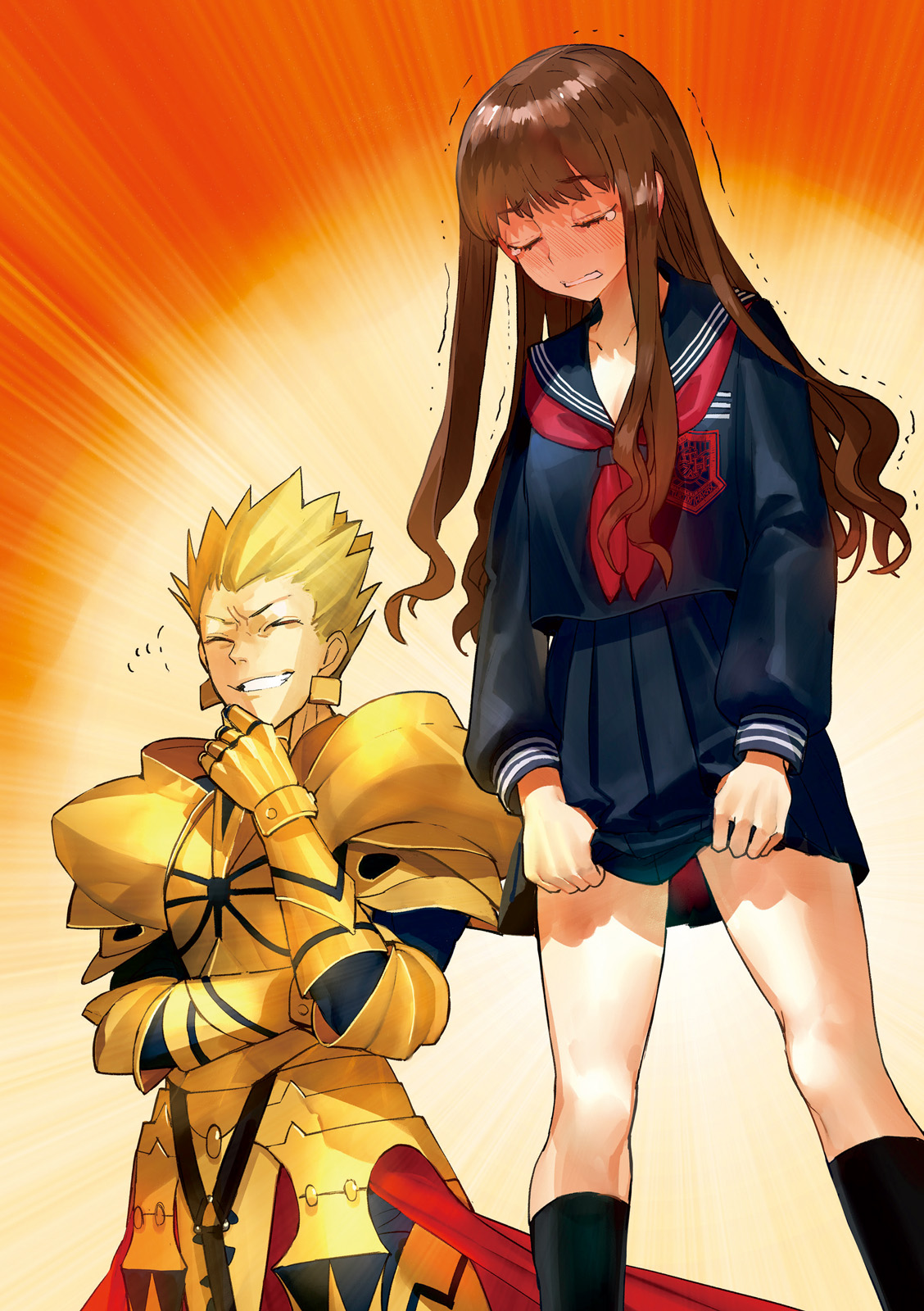 Kizu on Twitter: "Gil laughing as Hakuno is forced to take off her underwear. (Art by Wada Arco ...