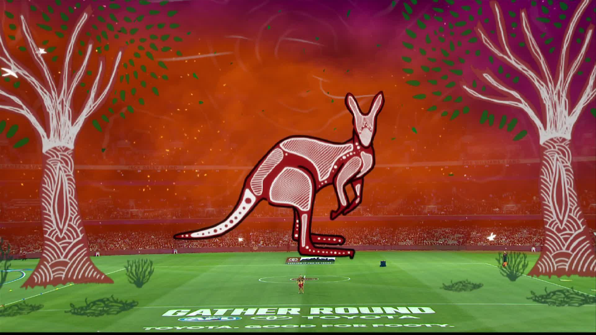 AFL on Twitter: "An extra special Welcome to Country ️ #AFLCrowsBlues #GatherRound https://t.co ...