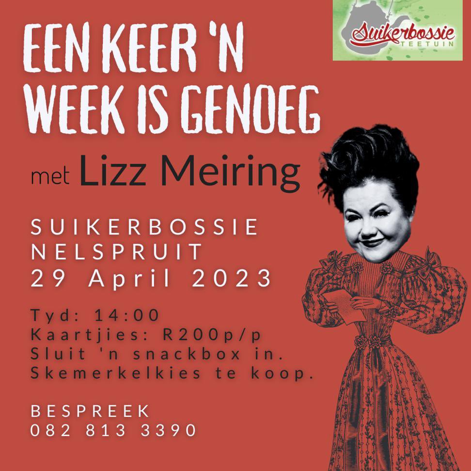Lizz Meiring Official on Twitter: "Nelspruit omgewing Sondag 29 April @14h00 by die geliefde ...