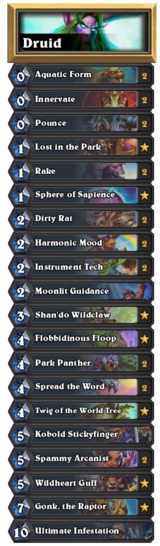 燁魔 HS Wild deck site on Twitter: "Everwoodking Asia #1 Questline Gonk Druid Deck code ...