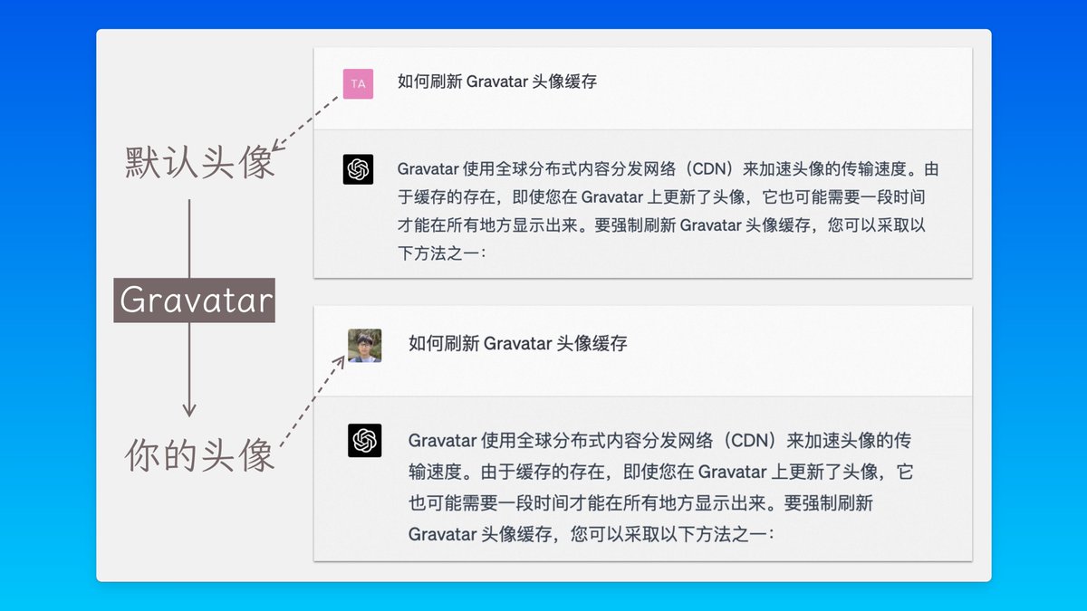 Tw93 on Twitter: "#日常技巧 如何给你的 #ChatGPT 换一个个人头像？之前我的头像是字母加粉色背景的默认图很土，于是看 ...