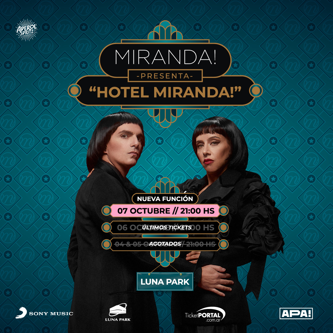 Miranda! on Twitter: "🛎️ HOTEL MIRANDA! en el @stadiumlunapark, cuarta y última función ¡No te ...