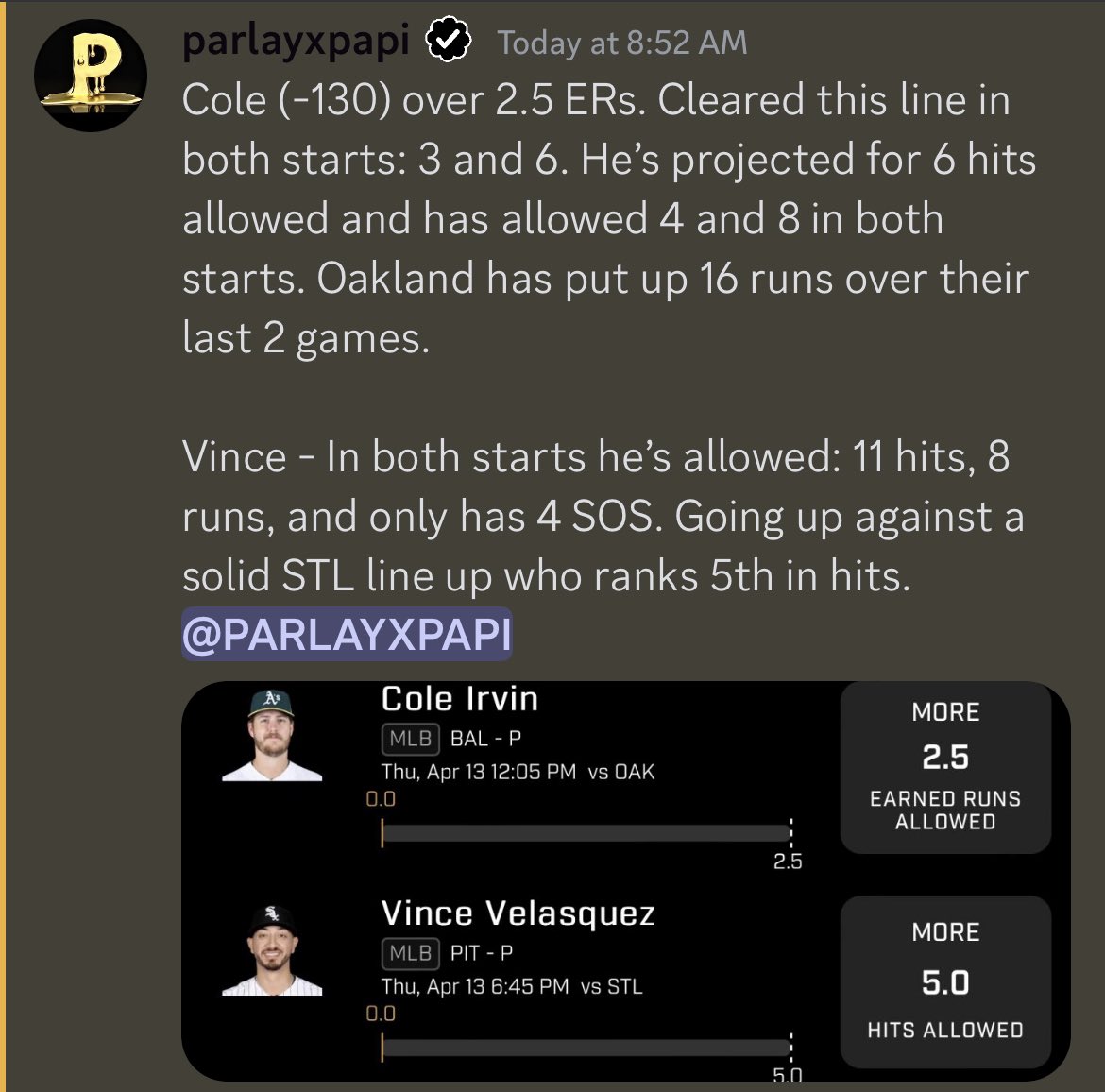 FlashLeaks ⚡️ on Twitter: "ParlayPapi ⚡️ #PrizePicks #flashleaks #DFS #GAMBLING #FLIFF # ...