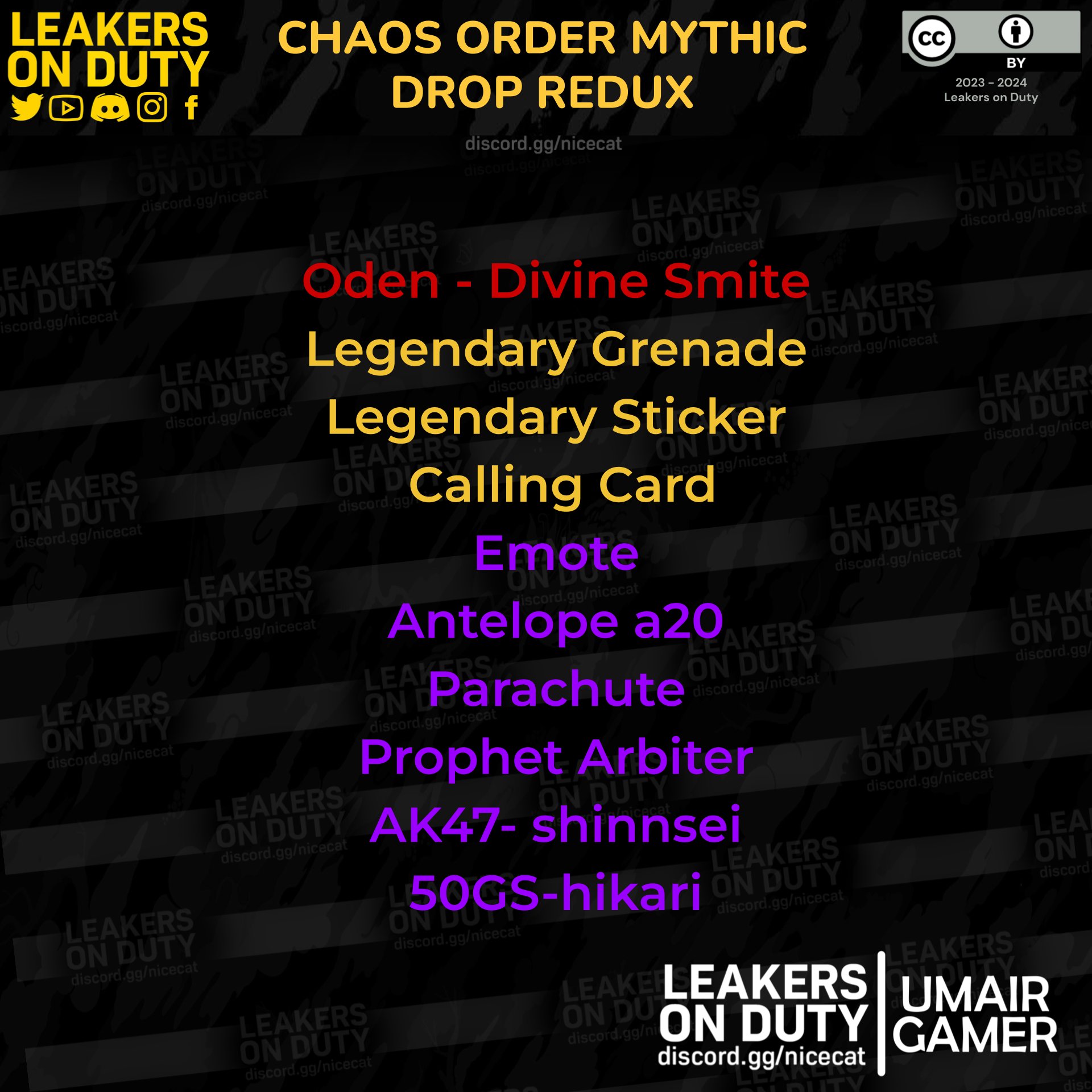 Leakers On Duty on Twitter: "Mythic Oden is getting a redux next season. #callofdutymobile #codm ...