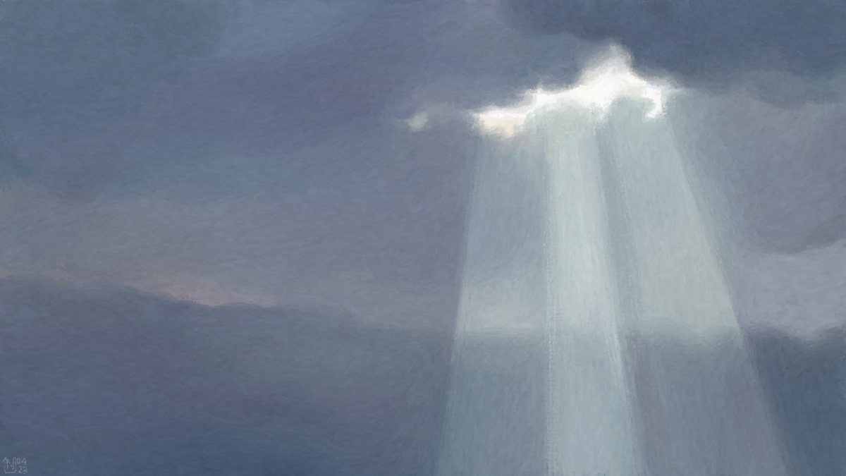 Sun Rays Through Clouds Drawing