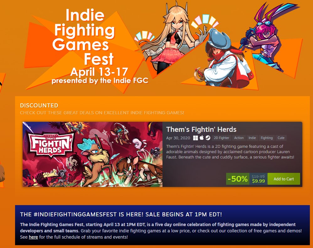 🐵eldritchphobe👾 on Twitter: "RT @Wario64: Indie Fighting Games Fest sale on Steam https://bit.ly ...
