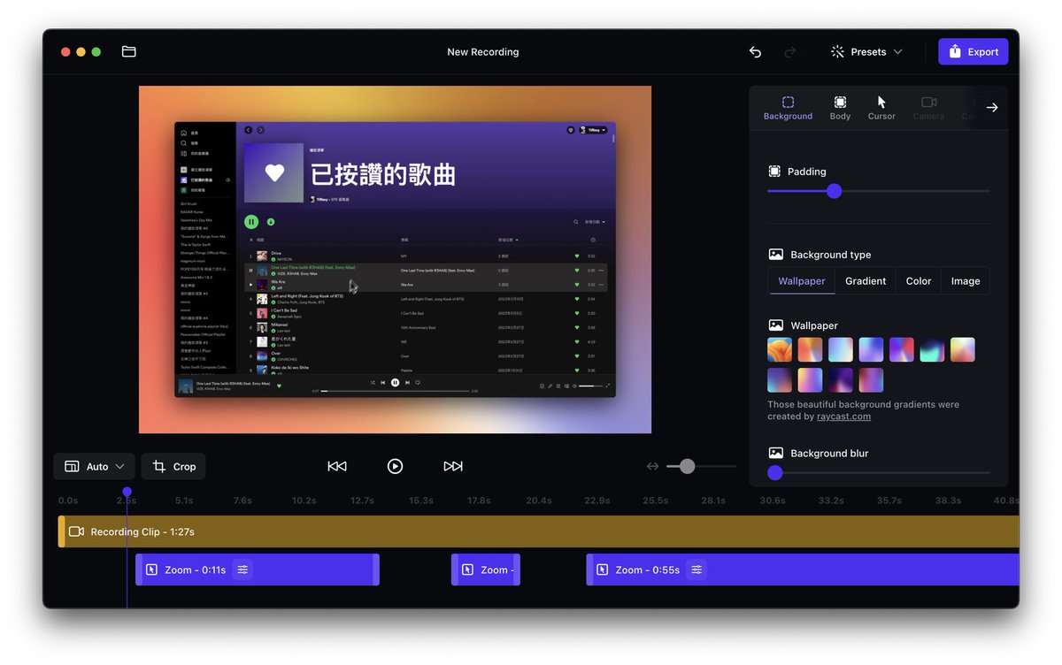 阿尼欧Tiffany on Twitter: "🎈前几天体验了一下精美的屏幕录制工具“Screen Studio ”，操作逻辑非常简单，很适合做一些宣传片/教程，不过这个订阅价格有点离谱，单 ...