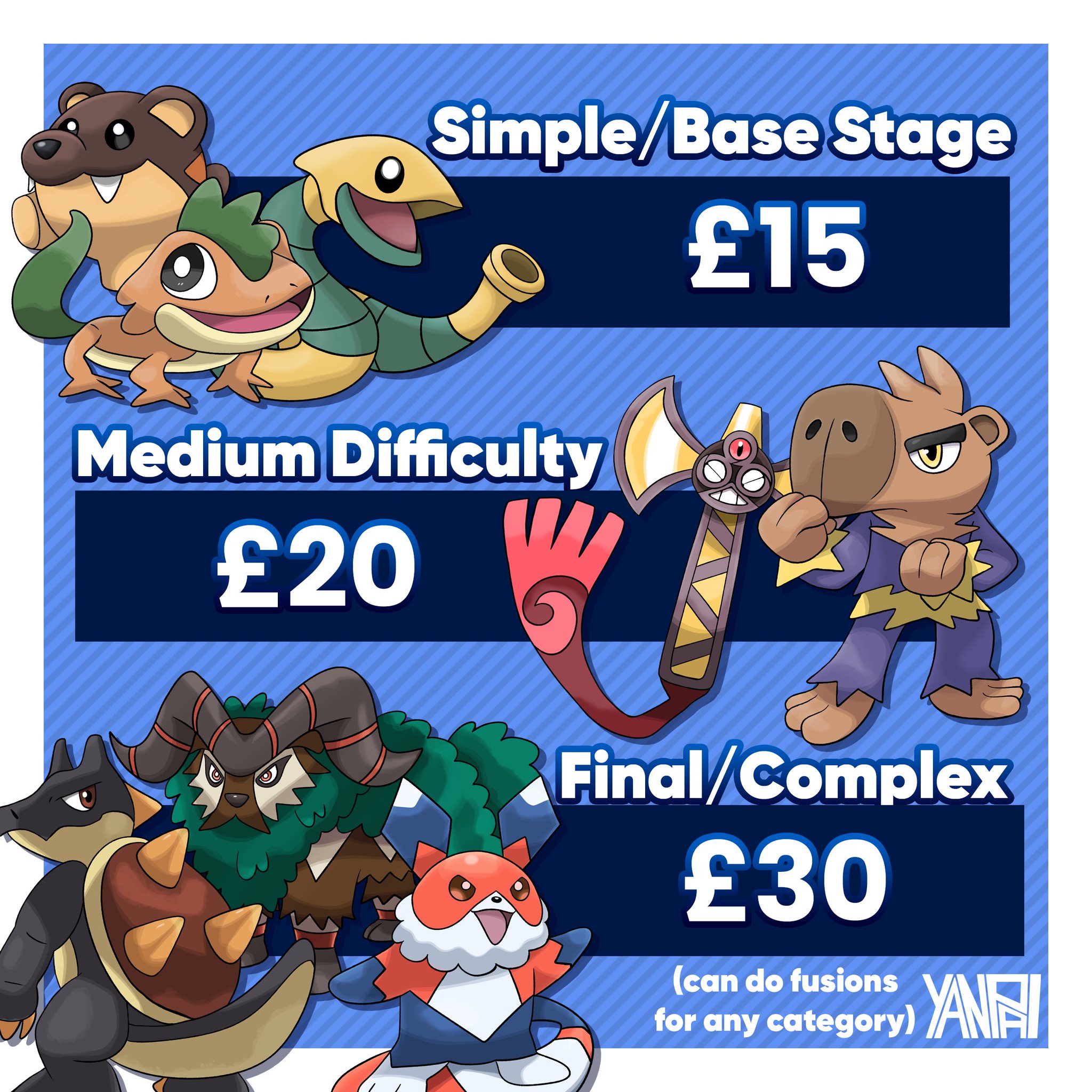 Yanpai (COMMS OPEN) on Twitter: "[ COMMISSIONS ARE OPEN!! ] Just opened Pokémon/Fakemon ...