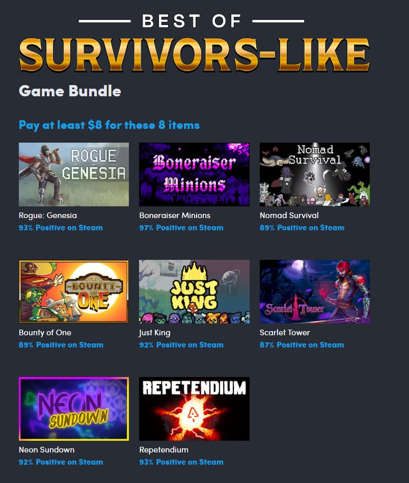 Wario64 on Twitter: "Last day to get Humble Games Bundles: Best of Survivors-Like https://bit.ly ...