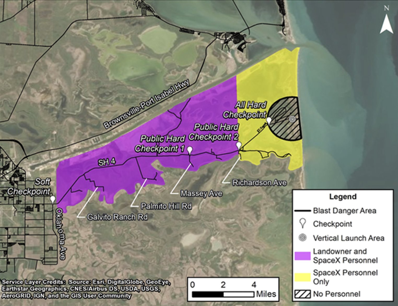 Spacex In Brownsville Map