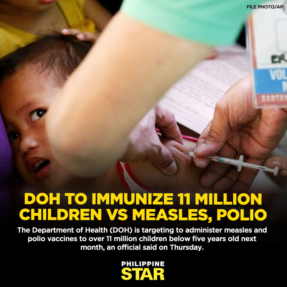 The Philippine Star on Twitter: "The Department of Health (DOH) said 11,108,115 children aged 0 ...