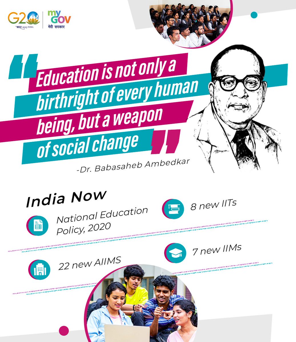 MyGovIndia on Twitter: "Dr Babasaheb Ambedkar's emphasis on education ...