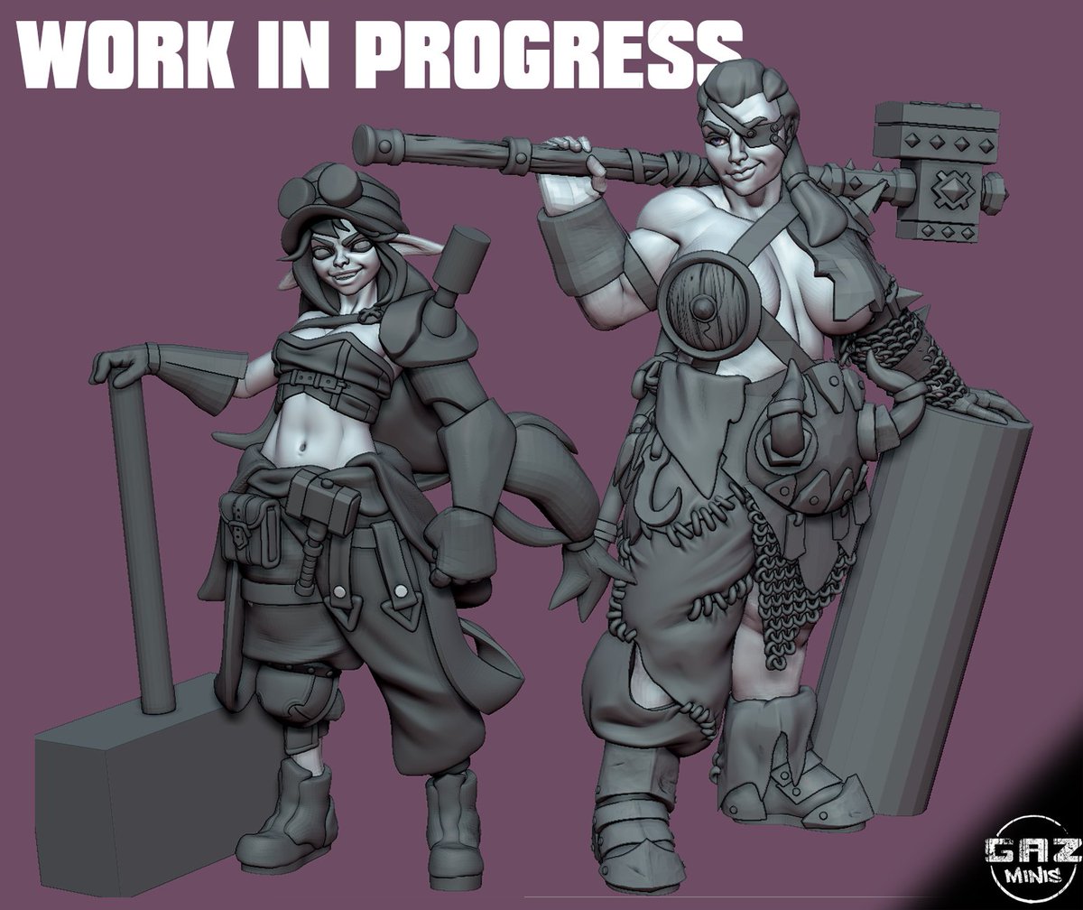 Gaz Minis on Twitter: "WIP, Goblin engineer and an ogre man eater. #tabletopgaming #3dminis # ...