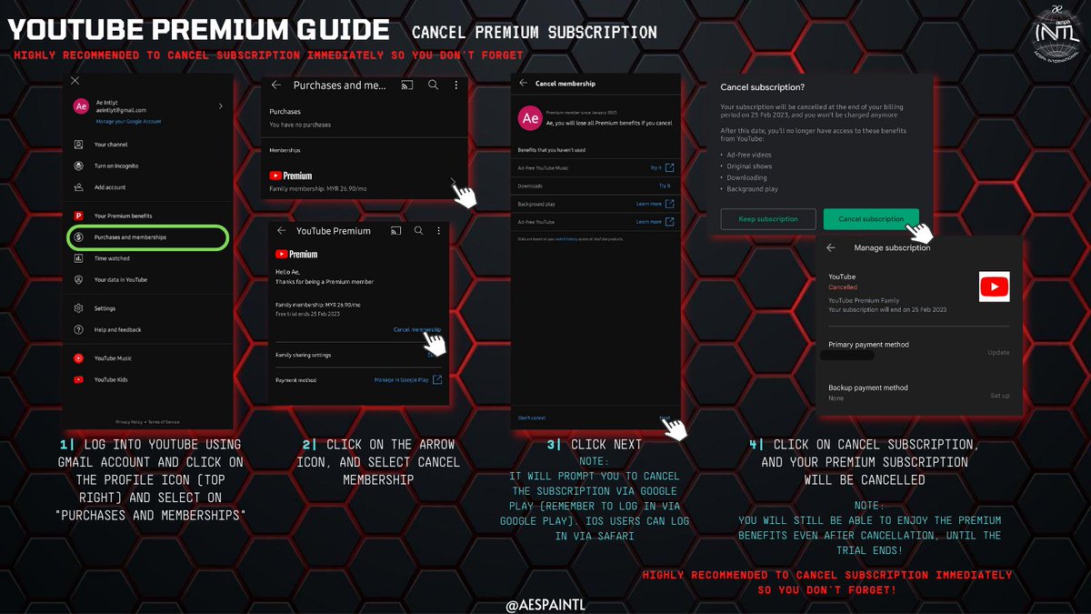 aespa International on Twitter: "[YOUTUBE PREMIUM GUIDE] › Getting FREE Premium Trial › Family ...