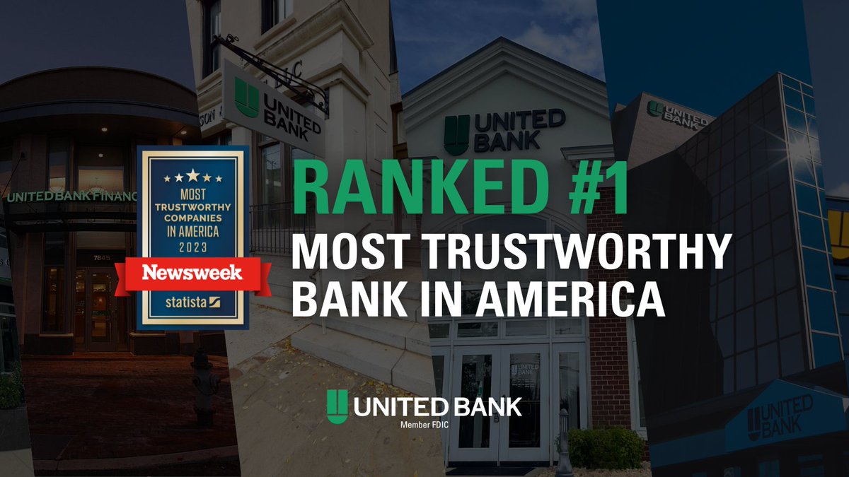 United Bank on Twitter: "We are proud to be recognized as the Most Trustworthy Bank in America ...