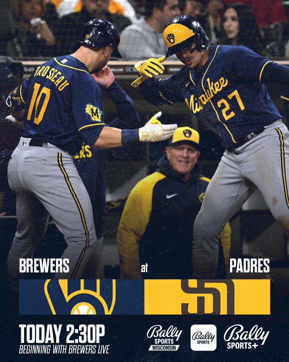 Bally Sports Wisconsin on Twitter: "Four-game set finale. @Brewers x Padres Brewers Live - 2:30p"