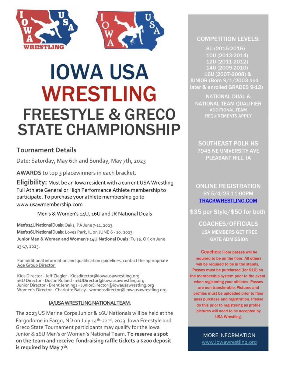 IAwrestle On Twitter RT IowaUSAW Freestyle Greco State May 6 7 iawrestle-on-twitter-rt-iowausaw-freestyle-greco-state-may-6-7