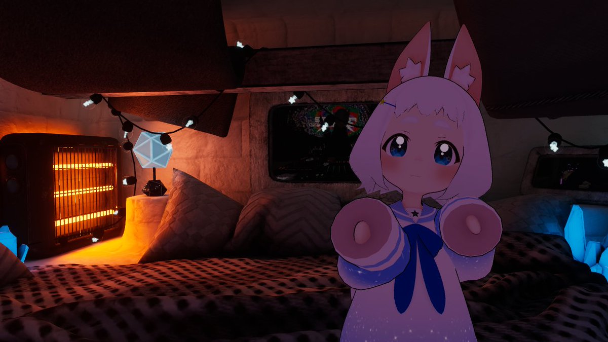 HARU_VT on Twitter: "#VRChat Cozy Cave 暖かそうな寝床もあって居心地よすぎ 今夜はこちらでまったり過ごさせて頂きます～