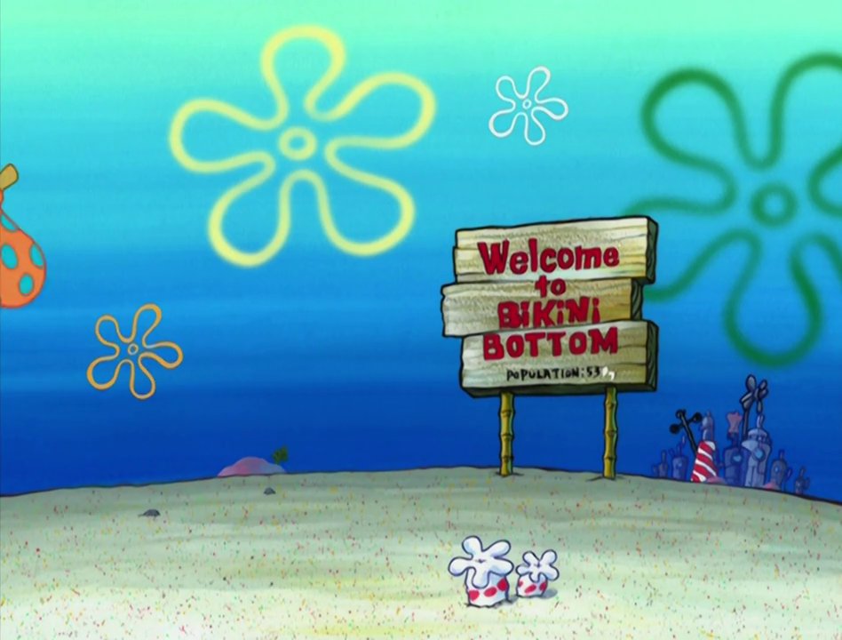Welcome To Bikini Bottom Sign Spongebob