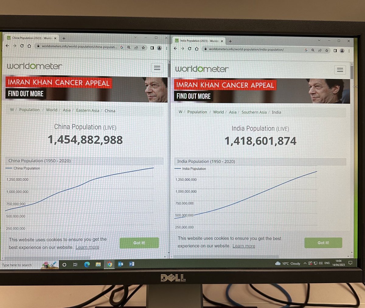 Kaushik Basu on Twitter: "Here is a fun sport. Open on your computer: Worldometer population ...