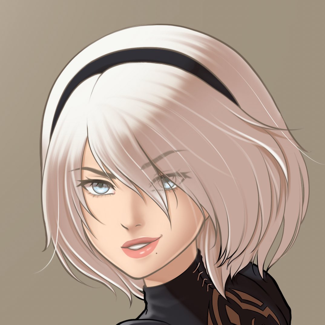 🌹Rose🌹 on Twitter: "RT @XelaroseArt: 2b smirk preview"