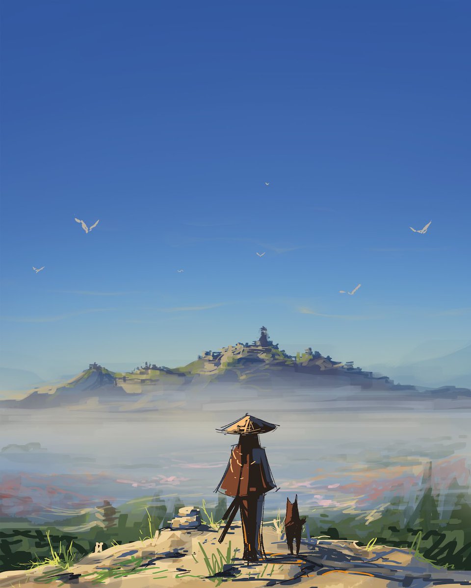 Sam Yang on Twitter: "Environment practice inspired by ghost of tsushima #digitalart #DigitalArtist"