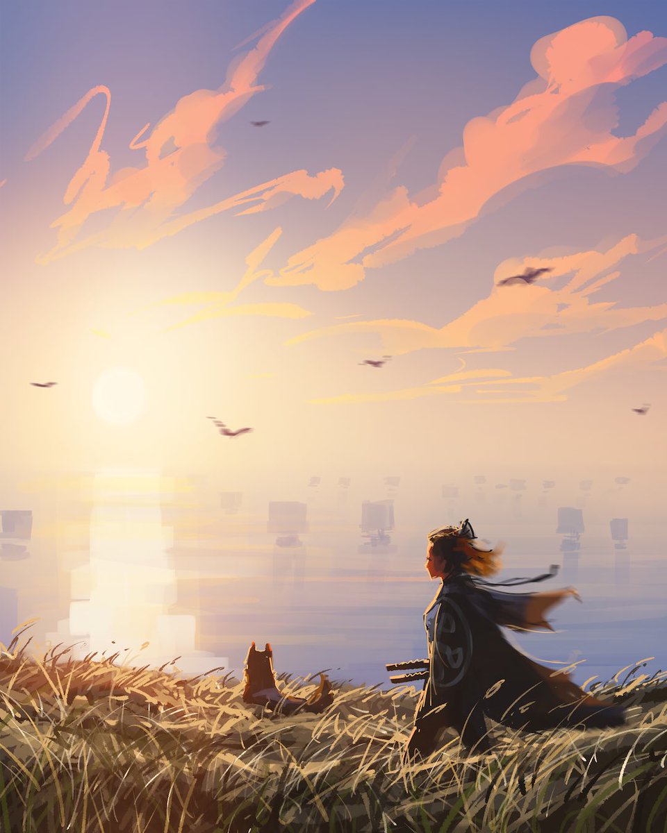 Sam Yang on Twitter: "Environment practice inspired by ghost of tsushima #digitalart #DigitalArtist"