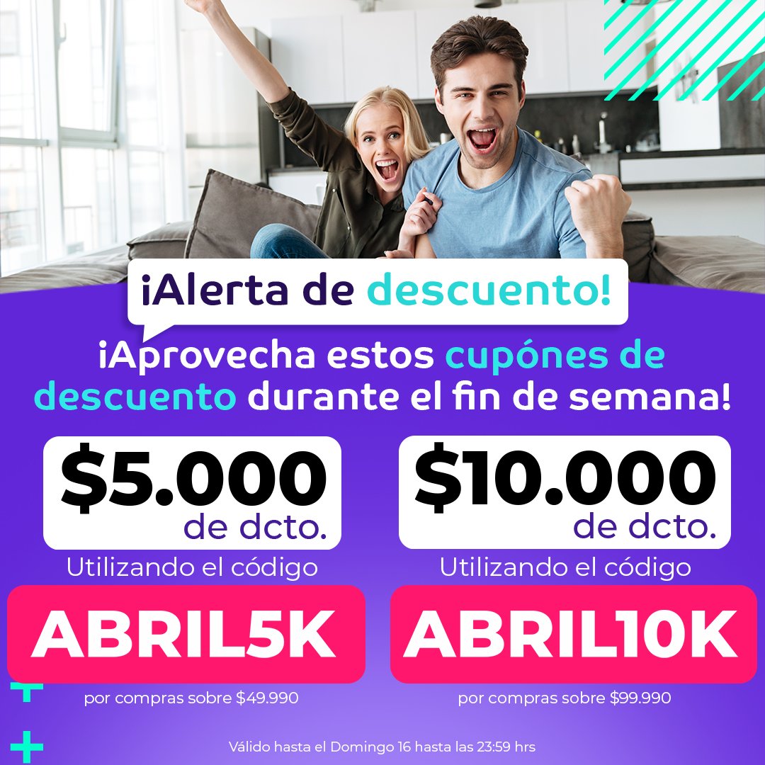 SP Digital on Twitter: "¡Alerta de descuento! 💕 Aprovecha estos cupones de $5.000 y $10.000 ...