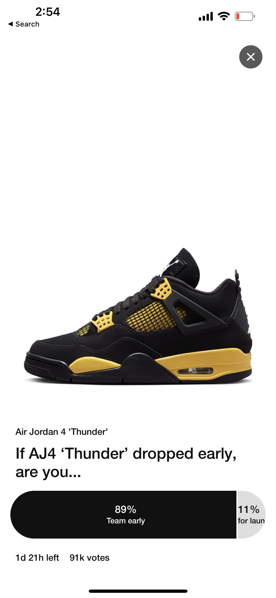 Sniperkicks on Twitter: "Jordan 4 Thunders “Shock Drop”⁉️ Nike SNKRS has been asking a lot of ...
