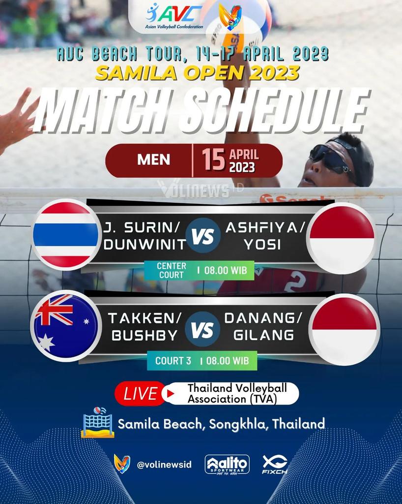 sagahtvlive on Twitter: "#Repost IG:volinewsid [ 📣 Match Schedule 🇲🇨 Samila Open 2023 | 15 Apr ...