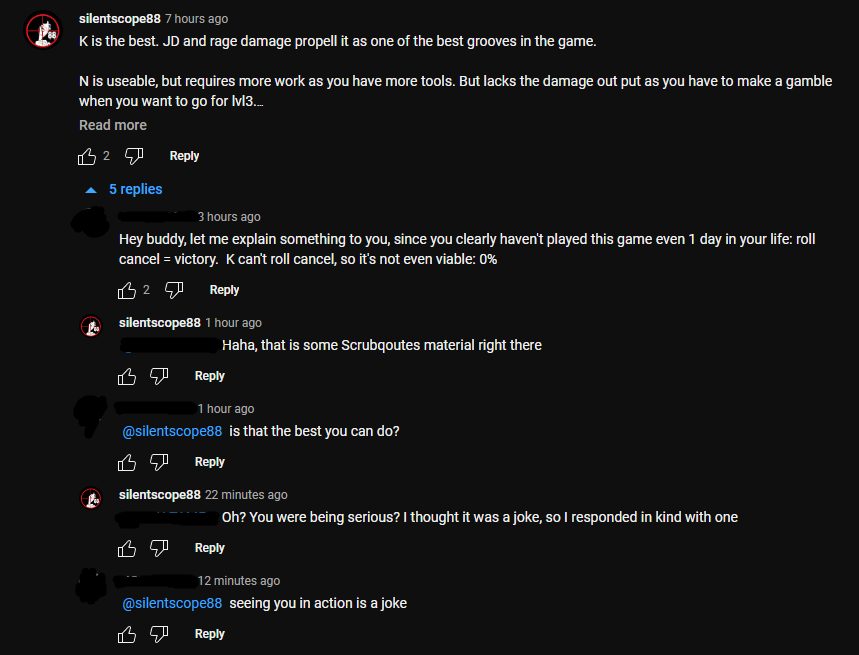 Silentscope88 on Twitter: "Wow people be weird on Youtube. This was on ...