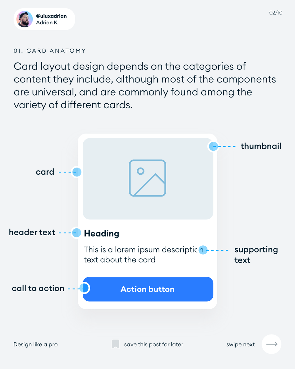 How to design better UI cards - Thread from UI Adrian @uiuxadrian ...