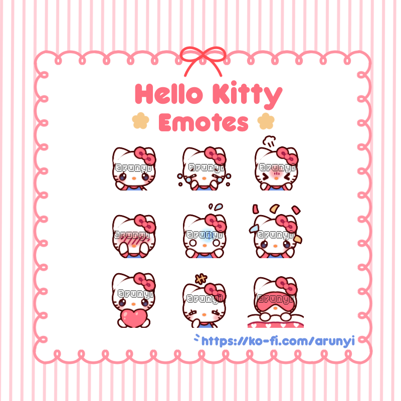 κ°α Arunyi ΰ»κ± On Twitter π»hello Kitty Emotes π» Get Them On My Ko Fi