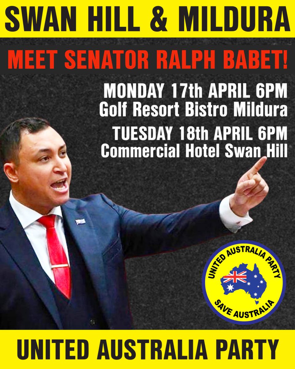 Craig Kelly On Twitter Great To See Our United Australia Party Senator Ralph Babet And Newly