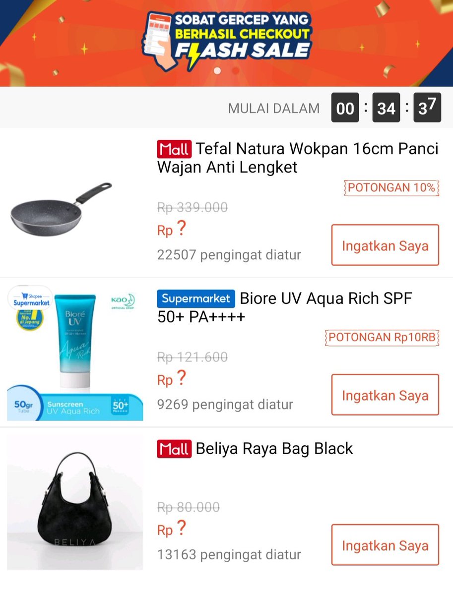 Rekomendasi produk Shopee terlaris 🛒 on Twitter: "Flash Sale Rp1⚡️ ⏰ 20.00 WIB Standby disini ...
