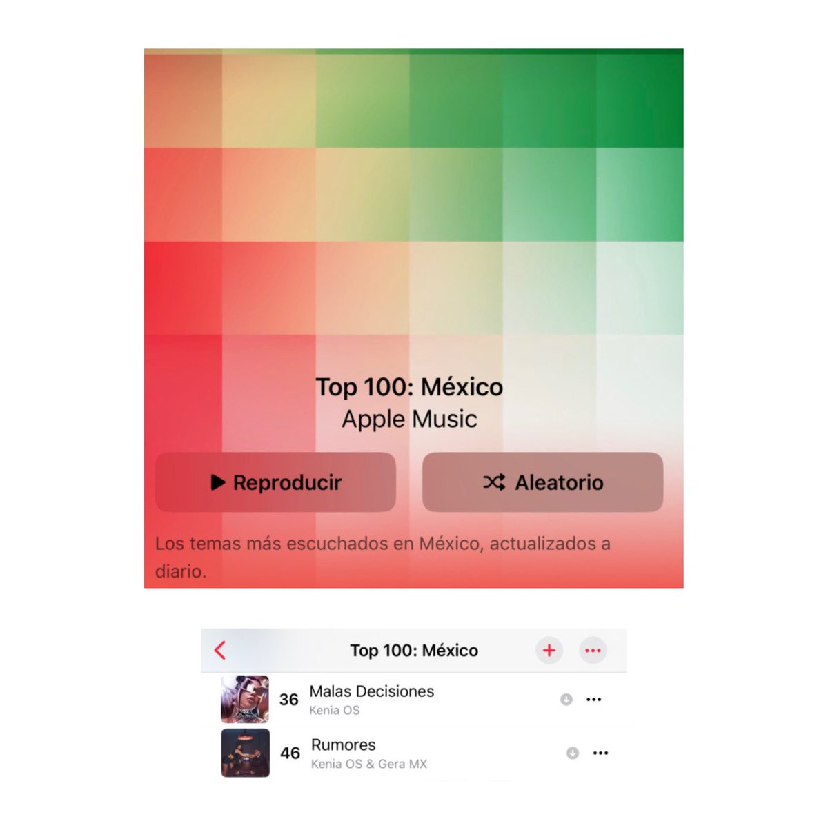 Kenia Report on Twitter: "🇲🇽 Top 100: México — Apple Music. #36. “Malas Decisiones” #46 ...