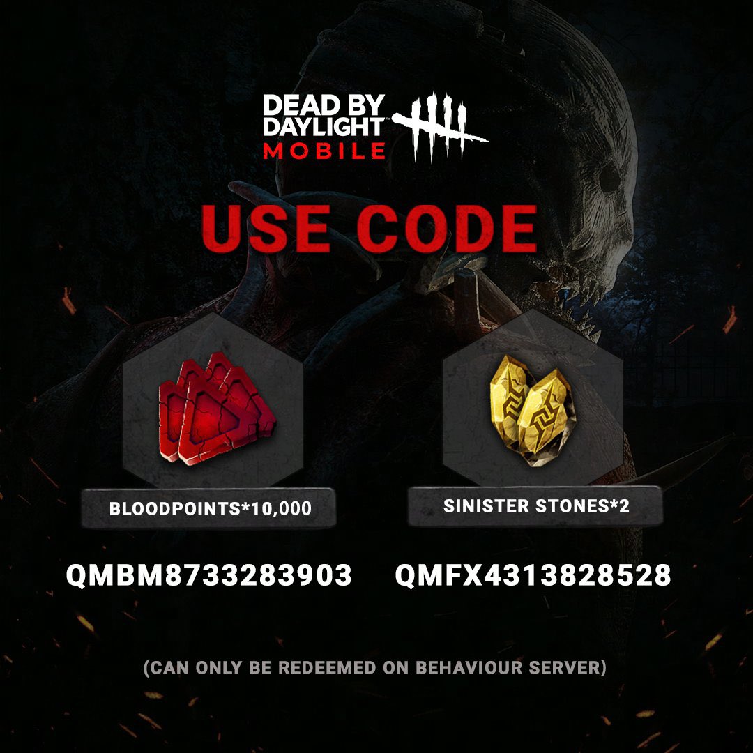 Dead By Daylight Codes on Twitter: "Use code: QMBM8733283903 for 10,000 bloodpoints and use code ...