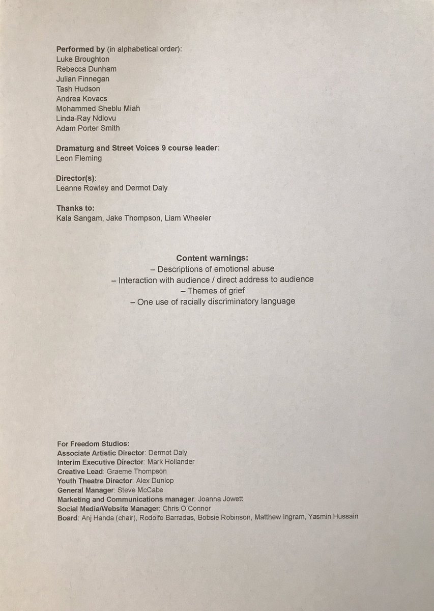 dermot daly on Twitter: "🧵 We’ve just finished the @Freedom_Studios Street Voices sharing. It ...