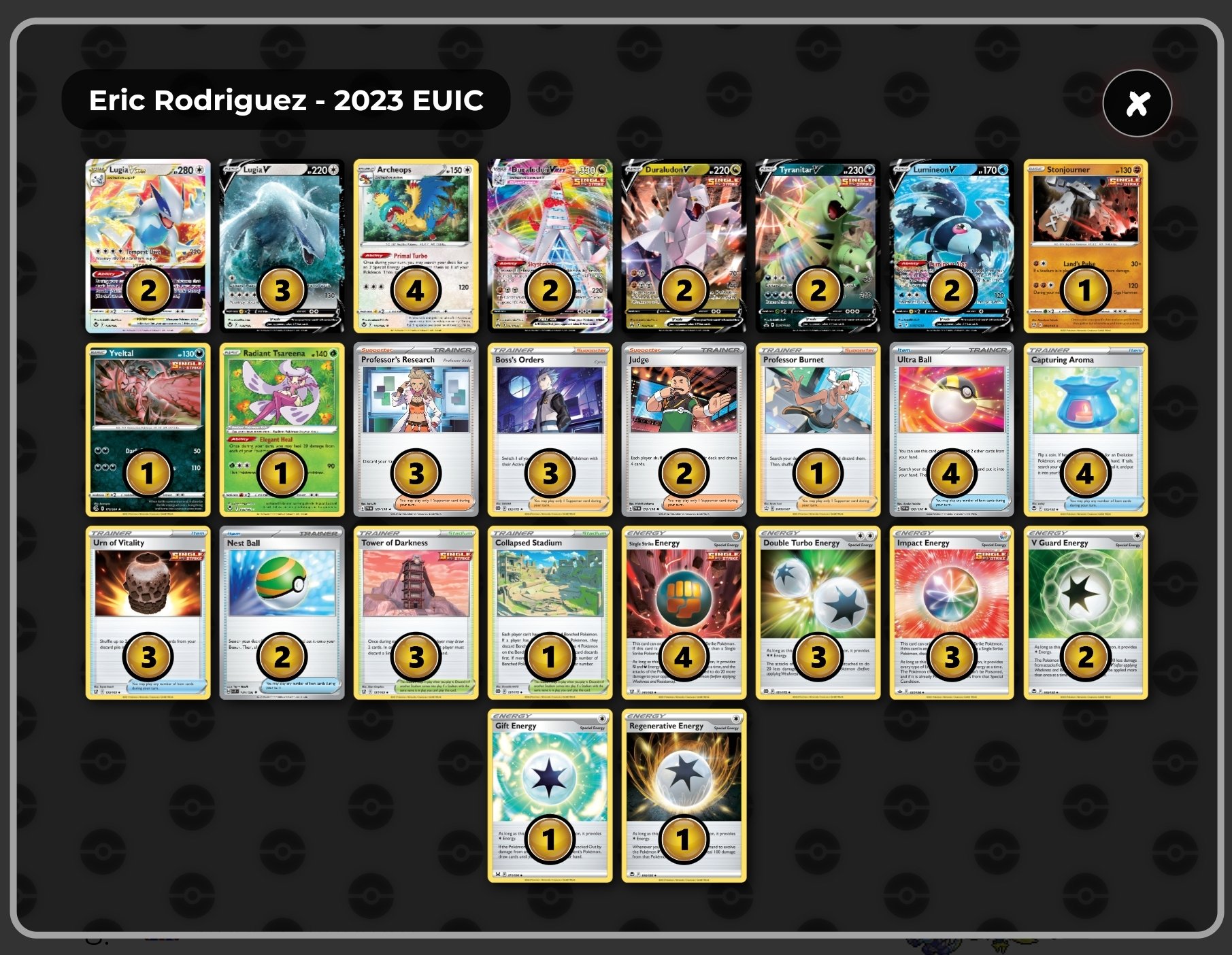 PTCG Legends on Twitter: "Eric Rodriguez's neat Lugia Duraludon deck that they took to a Top 8 ...