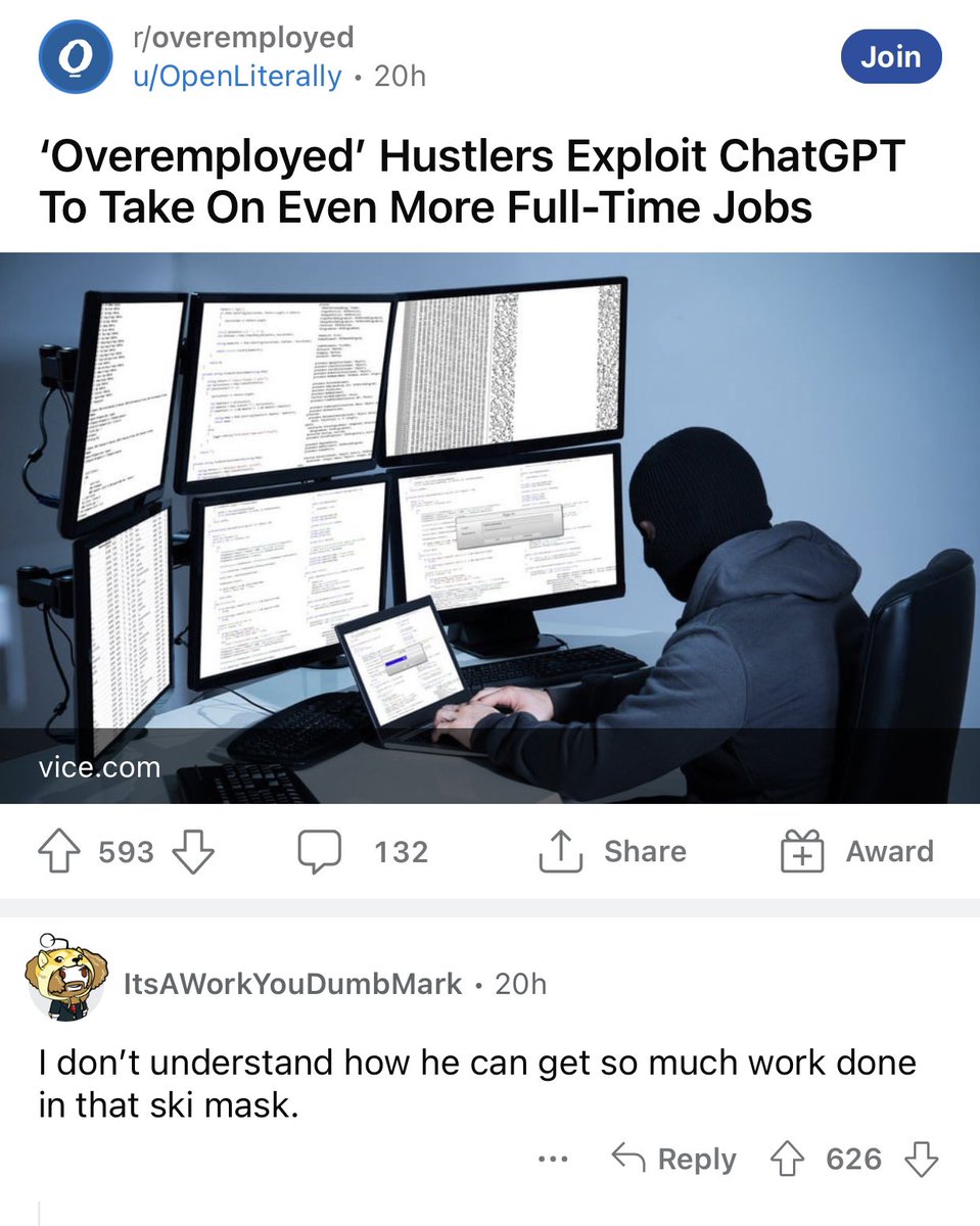 Trung Phan on Twitter: "One more thing: The top reply in the r/overemployed Subreddit discussing ...