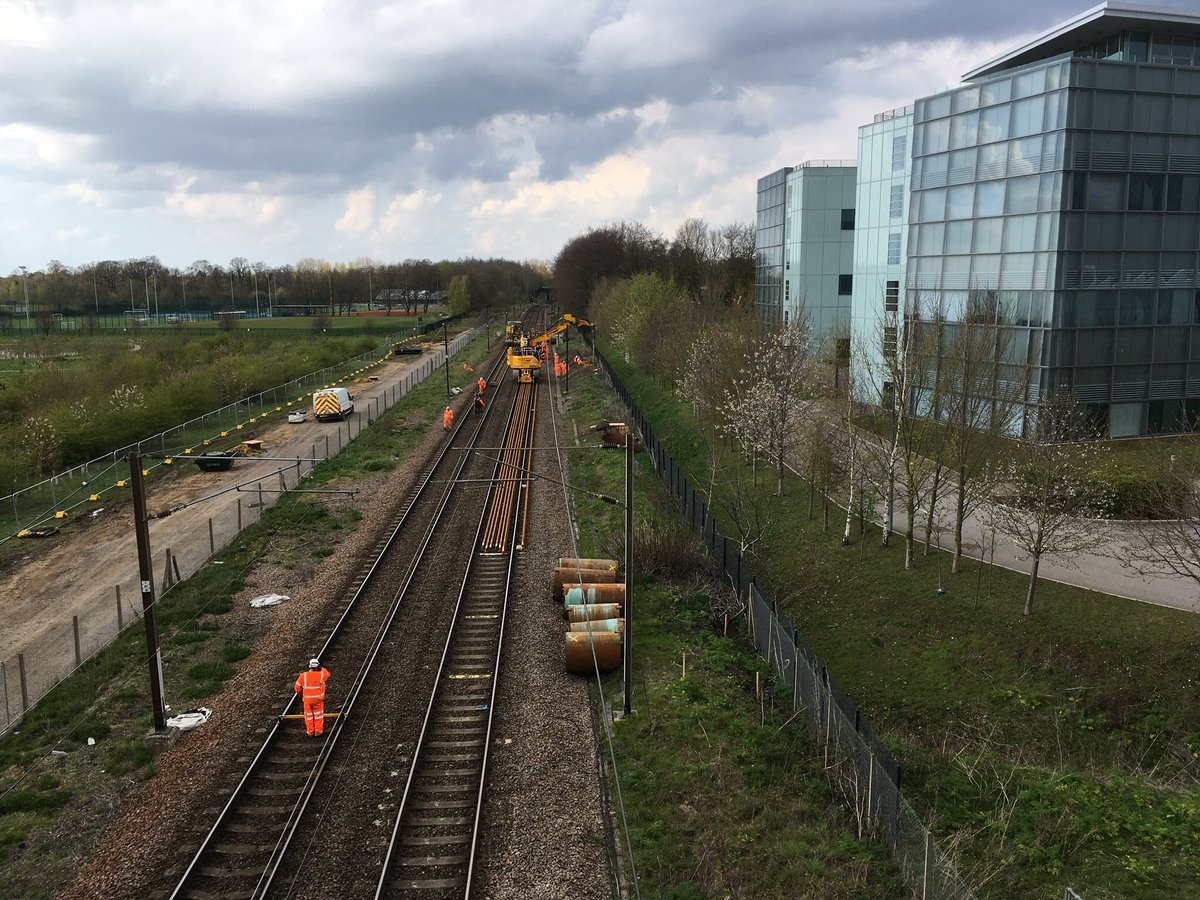 Railfuture EAnglia on Twitter: "Cambridge: South Station site. Overhead line masts being ...