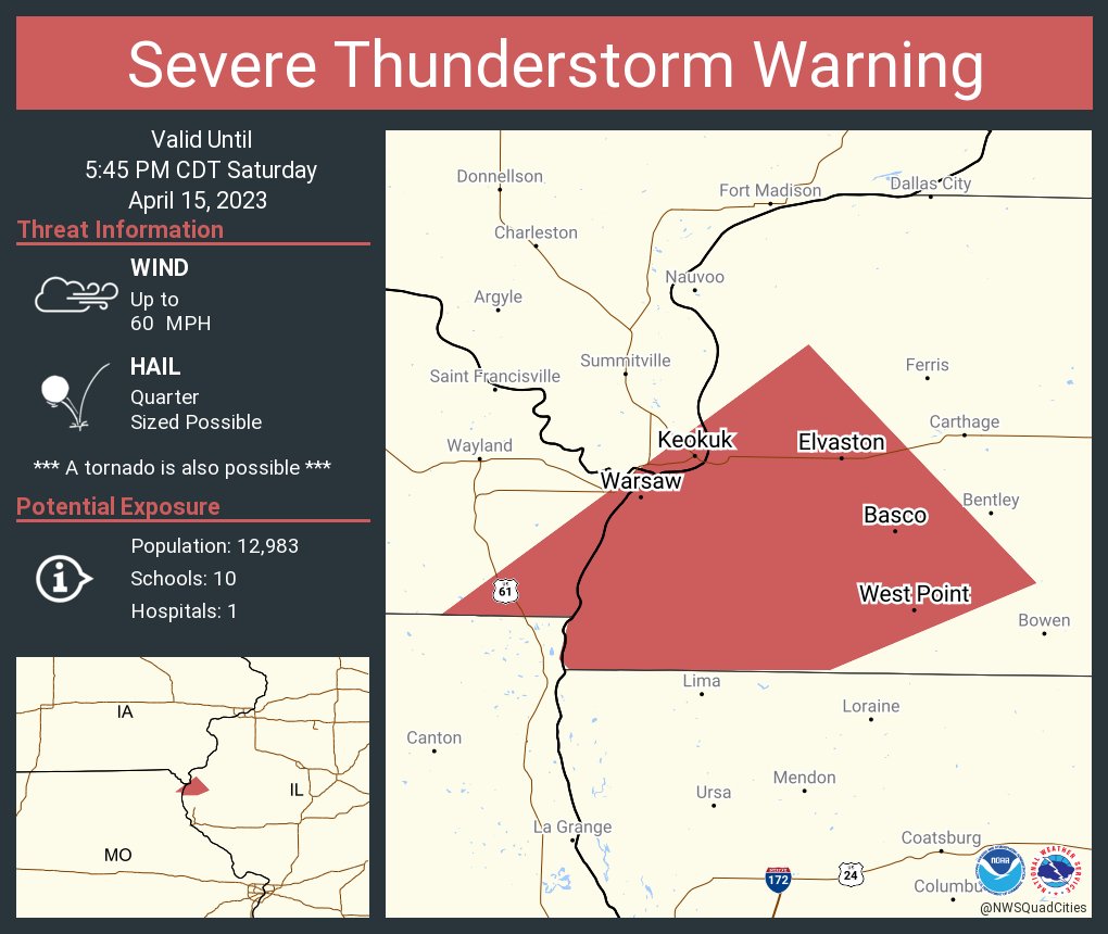 NWS Quad Cities on Twitter: "Severe Thunderstorm Warning including Keokuk IA, Hamilton IL and ...